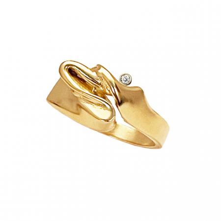 MILLE Ring NO. 4 i blank med brillant – HEIRING