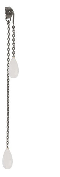 Stonedrops ørering med hvid månesten – HEIRING